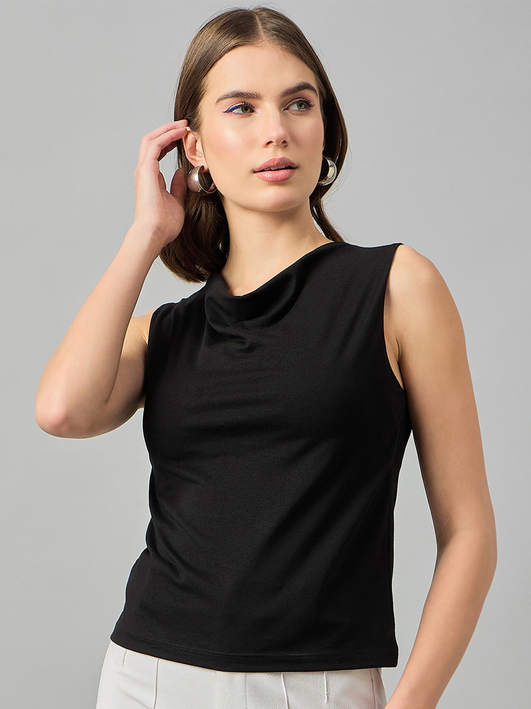 Buy FEMEA Cowl Neck Sleeveless Regular Top - Tops for Women 29217288 ...