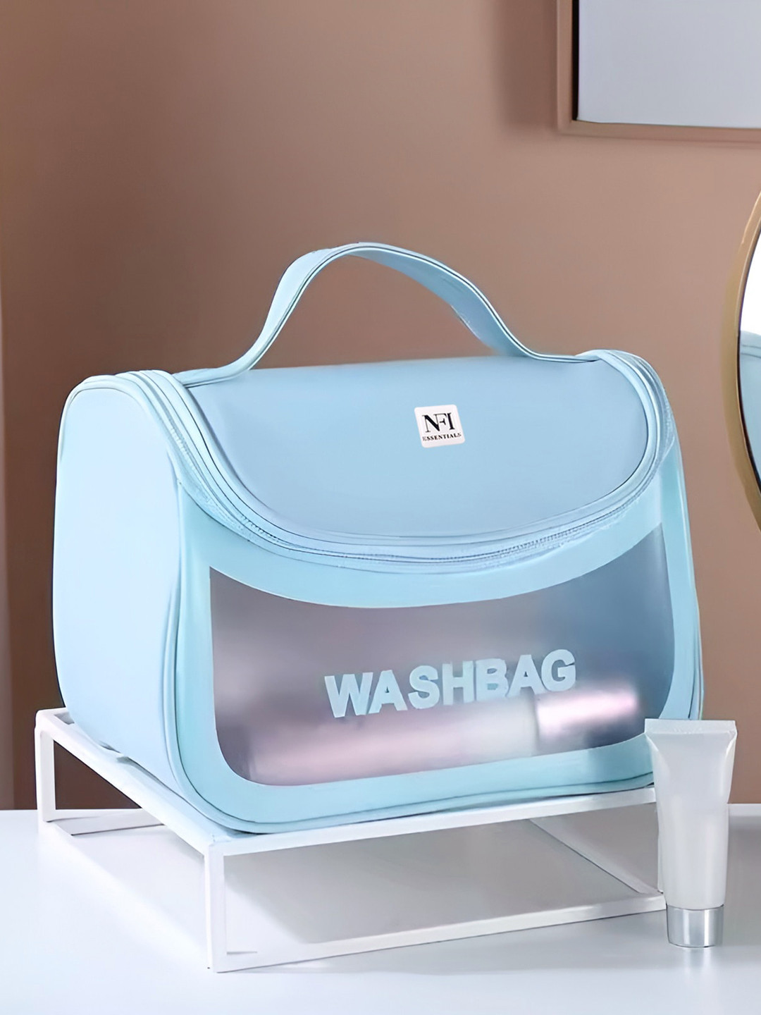 Buy NFI Essentials Blue Waterproof Makeup Pouch - Makeup Pouch for ...