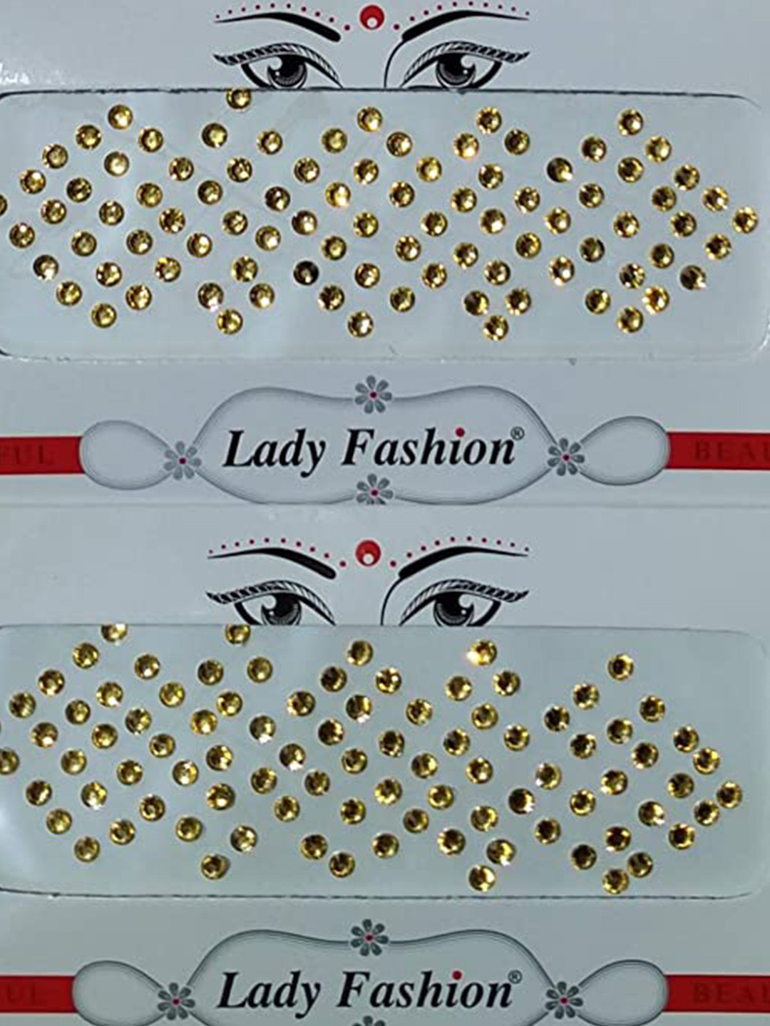 Buy Glamyou Set Of 2 Diamond Collection Bindi Golden - Bindi for Women ...
