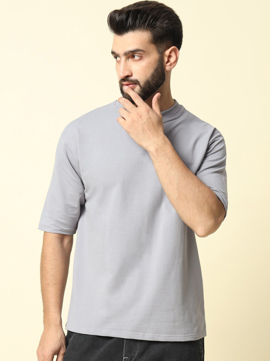 Buy MUWIN Round Neck Short Sleeves Cotton Casual T Shirt - Tshirts for ...