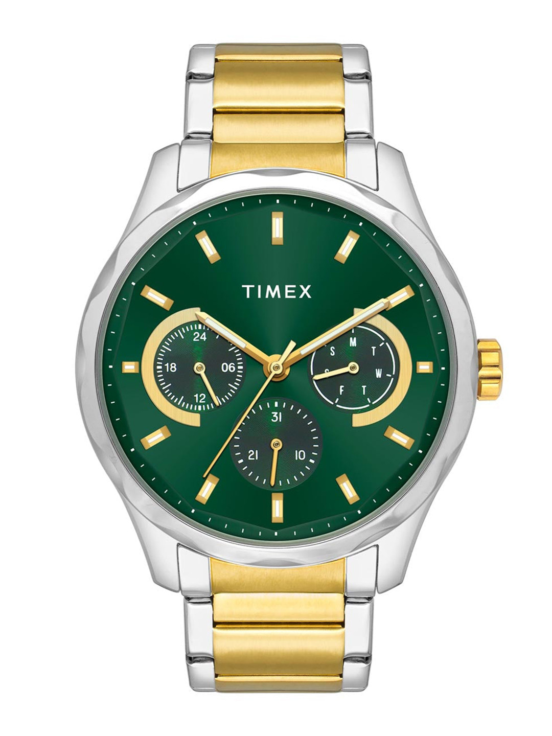 Buy Timex Men Brass Dial & Stainless Steel Analogue Chronograph Watch ...