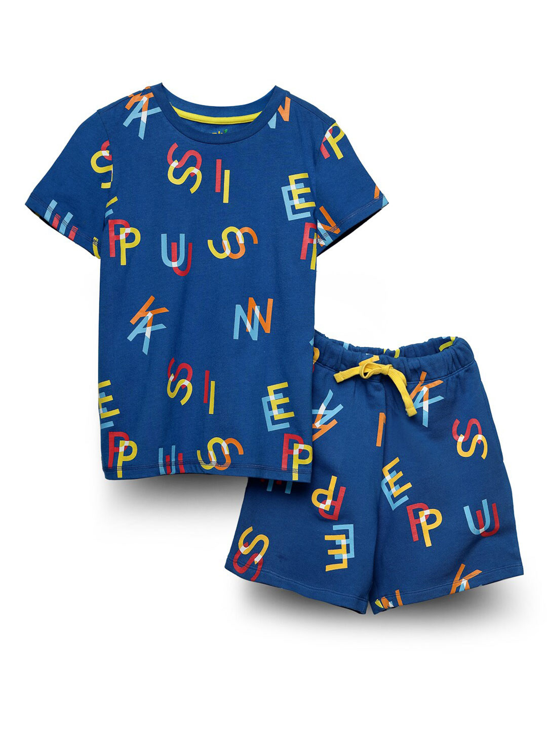 Buy SPUNKIES Boys Typography Printed Pure Cotton T Shirt & Shorts ...