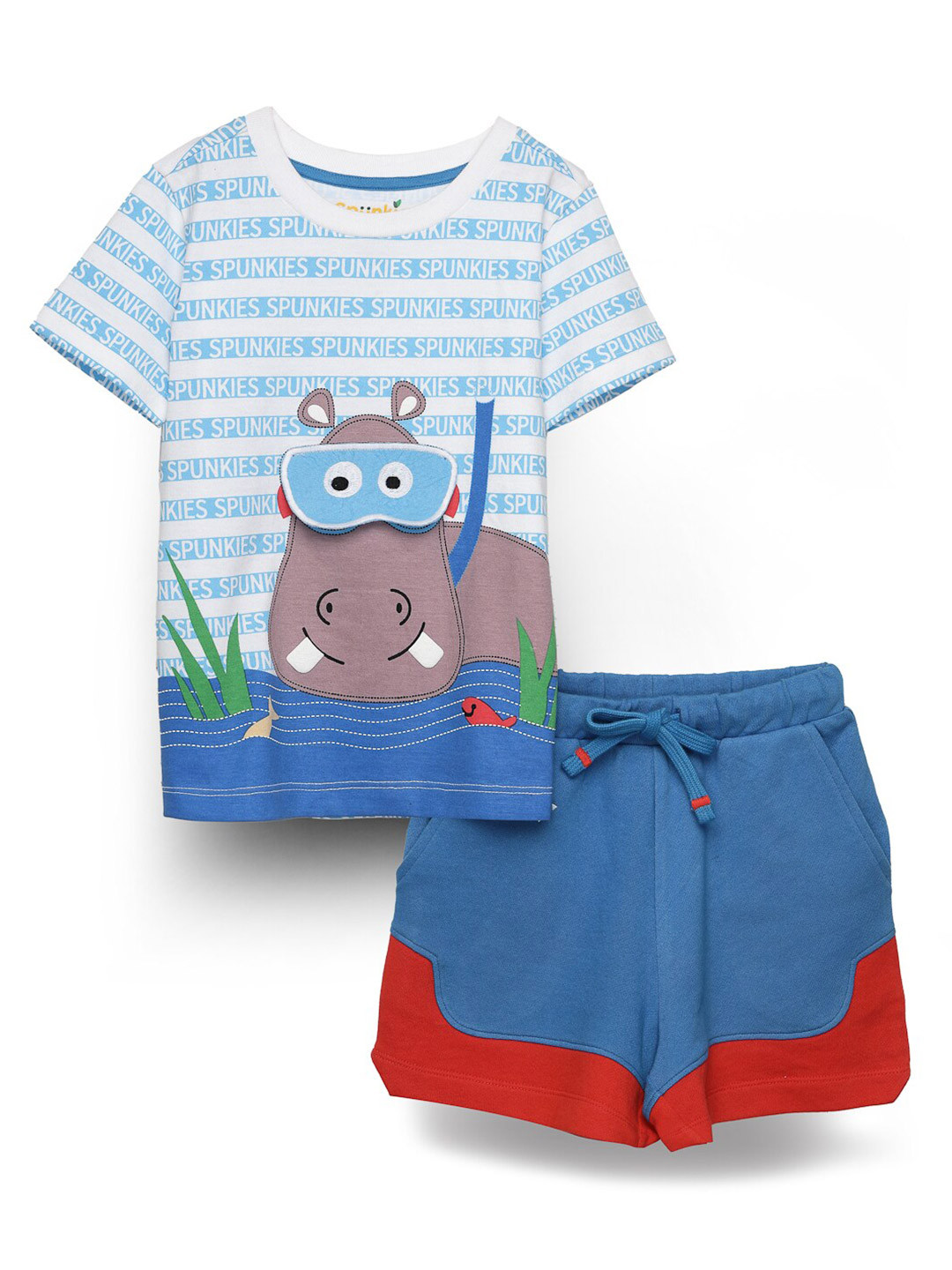 Buy SPUNKIES Boys Printed Pure Cotton T Shirt With Shorts - Clothing ...