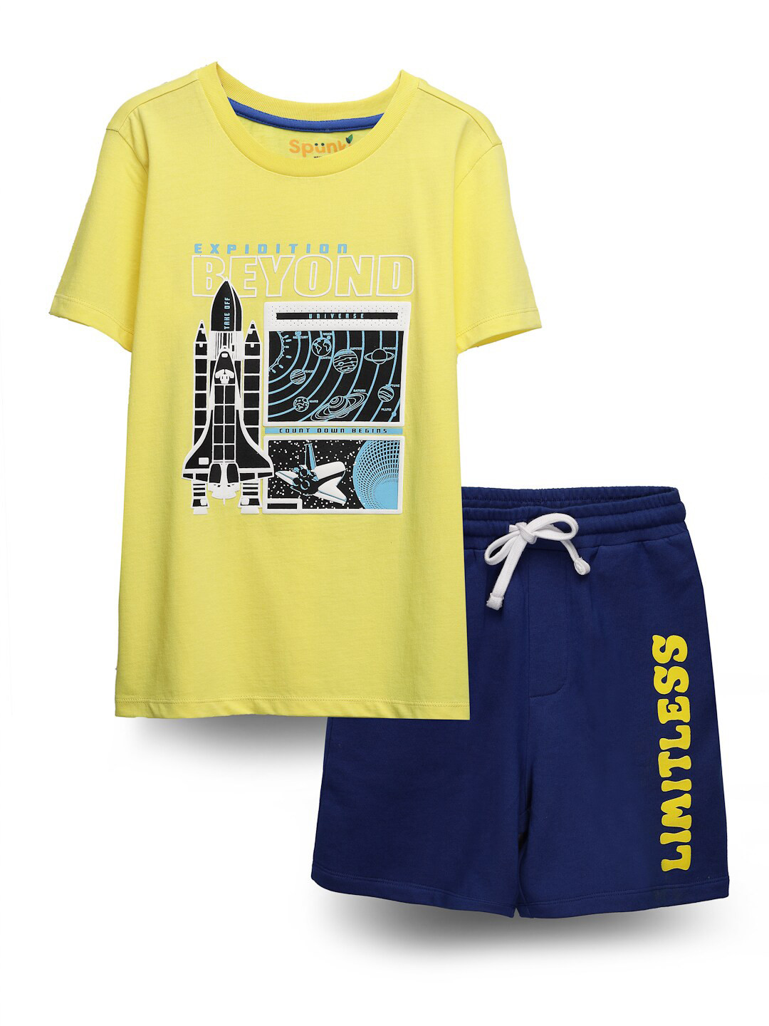 Buy SPUNKIES Boys Graphic Printed Pure Cotton T Shirt & Shorts ...