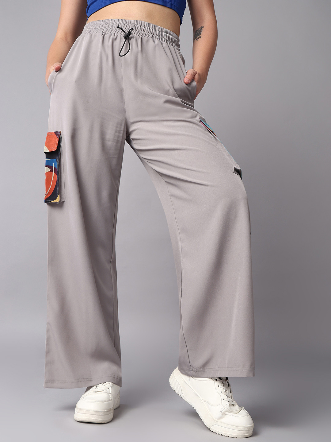 Buy The Roadster Lifestyle Co. Women Mid Rise Parallel Trousers ...