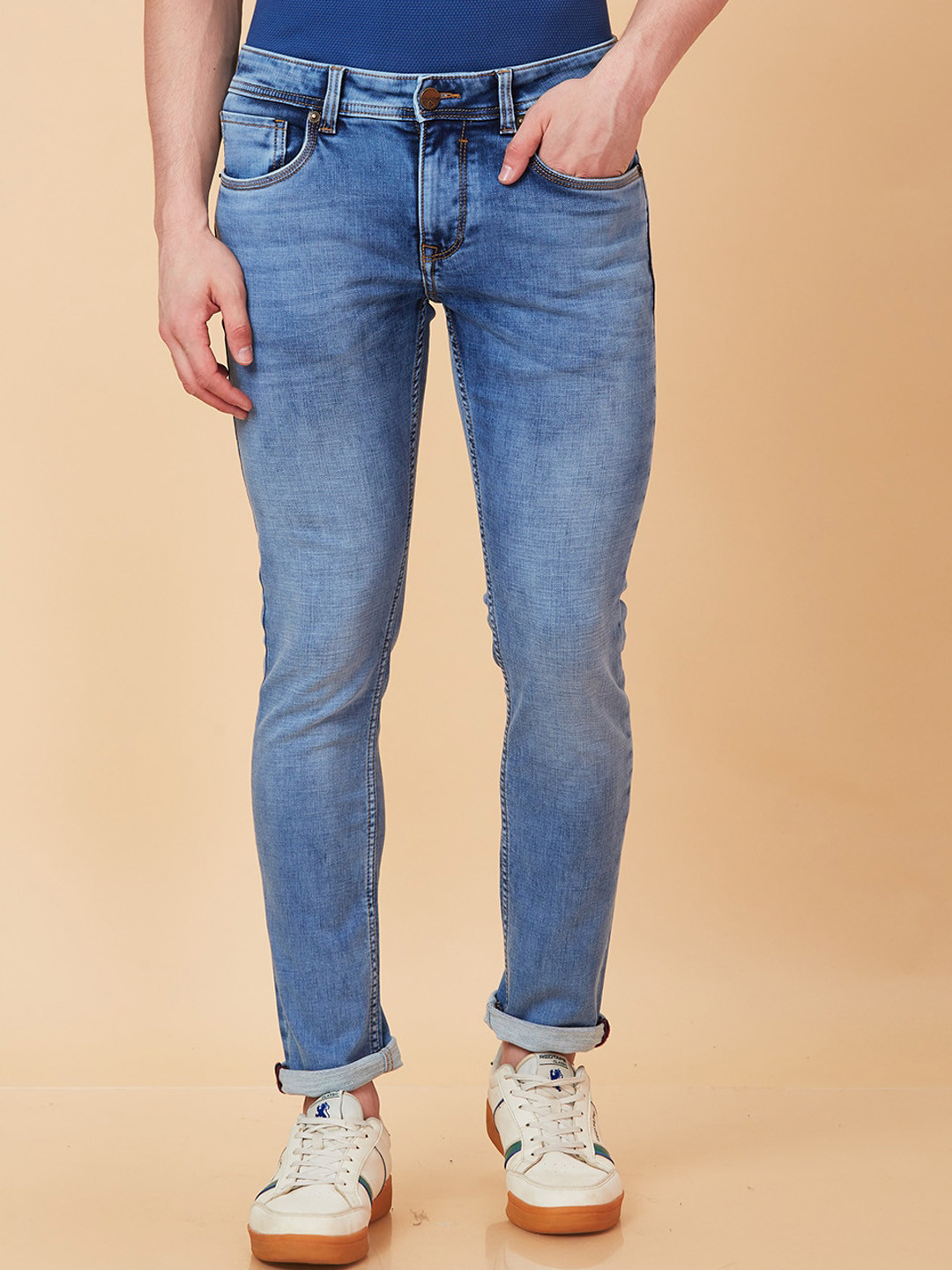 Buy Being Human Men Skinny Fit Heavy Fade Clean Look Stretchable Jeans ...