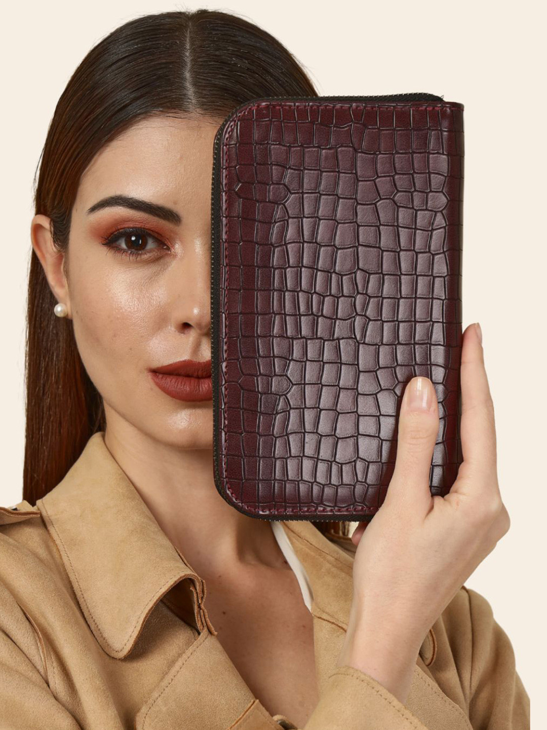 Buy THE GUSTO Women Animal Textured Zip Around Wallet - Wallets for ...