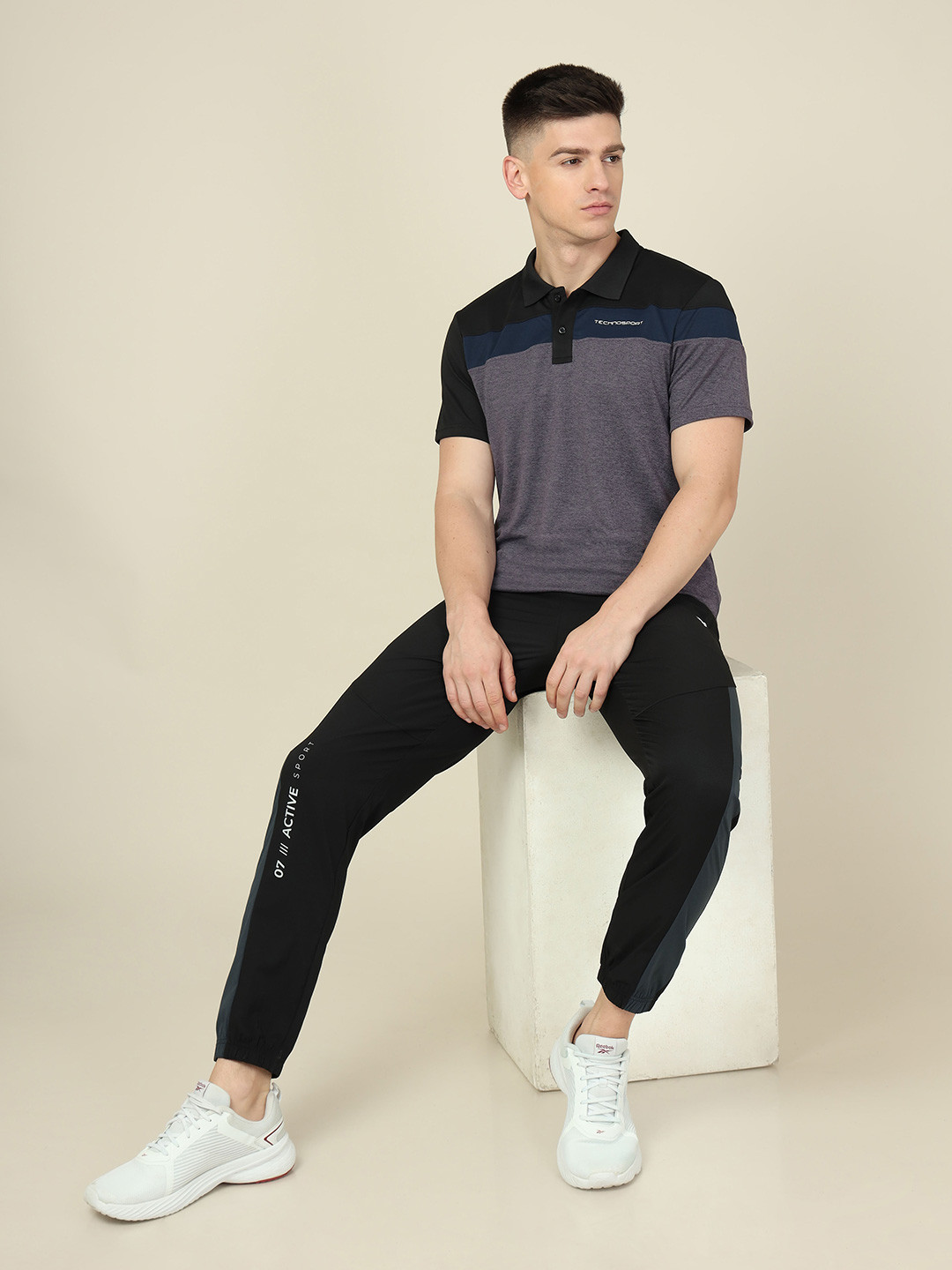 Buy Technosport SS'24 Colourblocked Polo Collar Short Sleeves Double ...