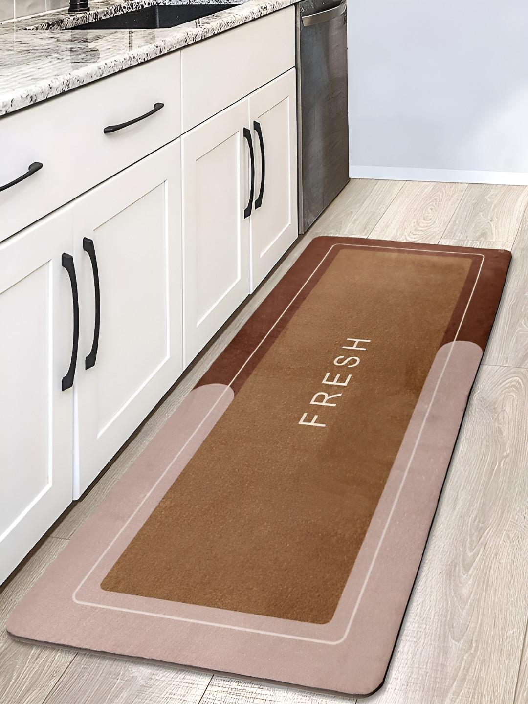 Buy Saral Home Brown Printed Anti Skid Rectangle Floor Runner - Runners ...