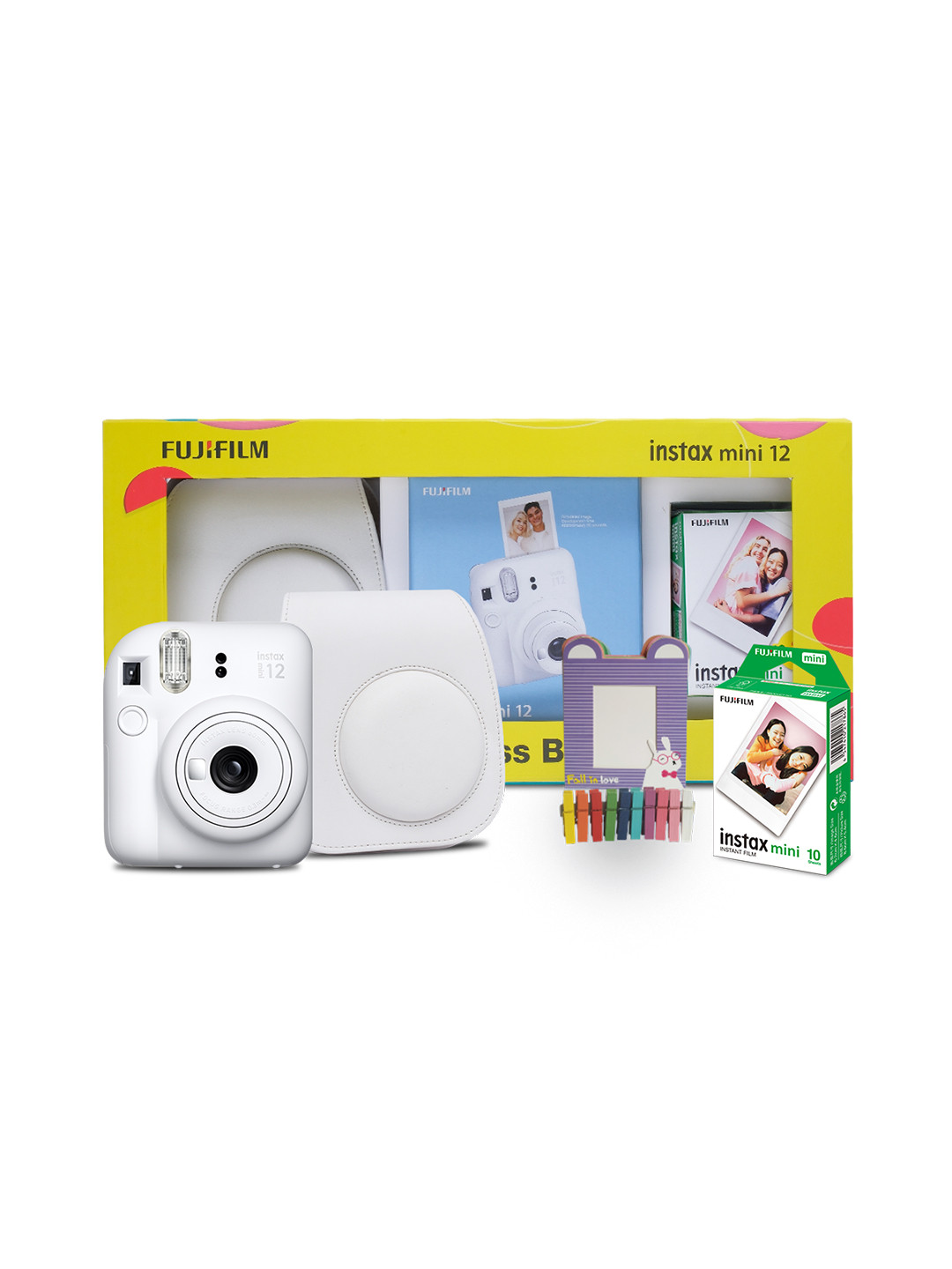Buy FUJIFILM White Instax Mini 12 Happiness Box With 40 Shots Camera ...