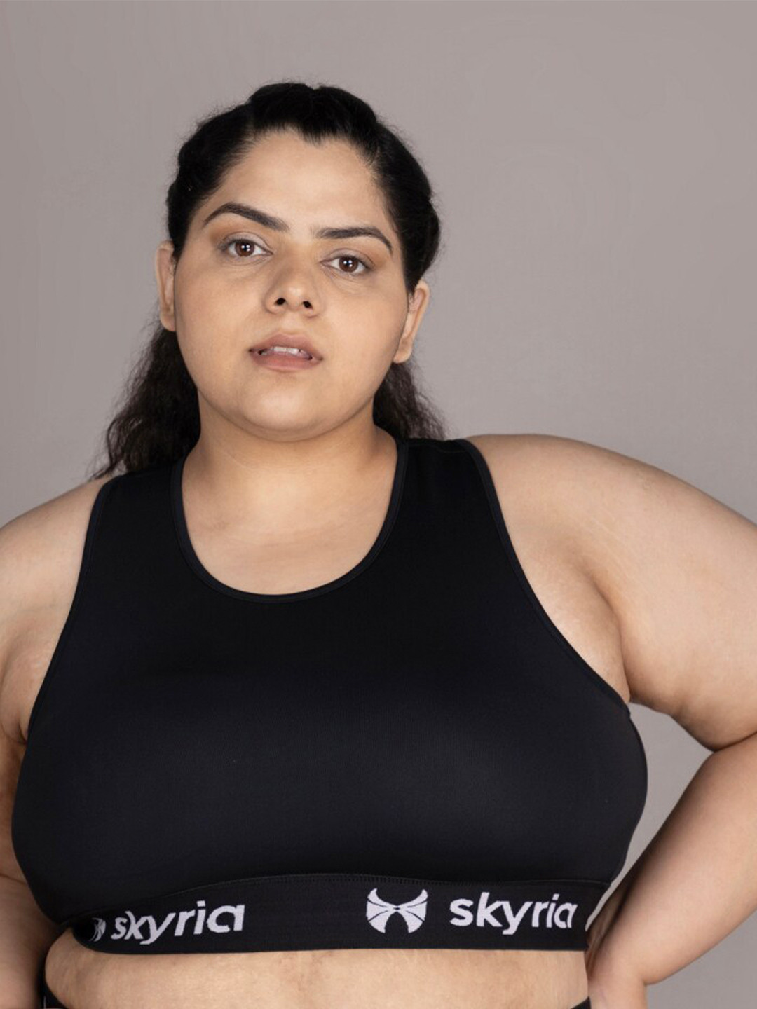Buy Skyria Plus Size Full Coverage Removable Padding Workout Bra 360 Degree Support - Bra for ...