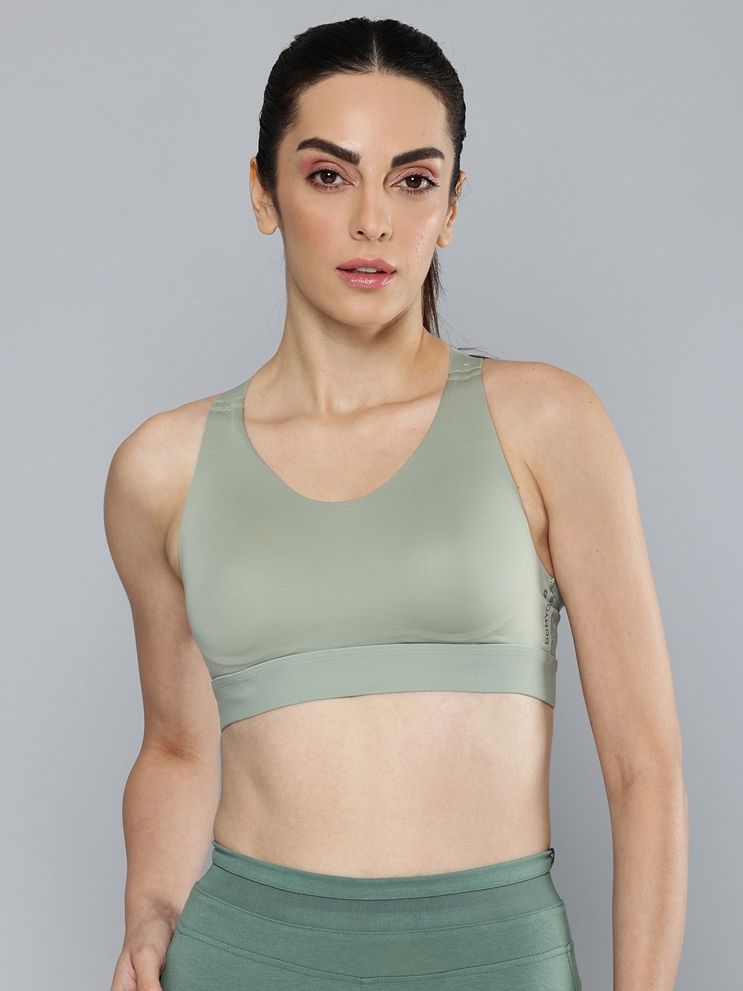 Buy Domyos By Decathlon Women Green High Support With Back Hook Sports Bra Bra For Women