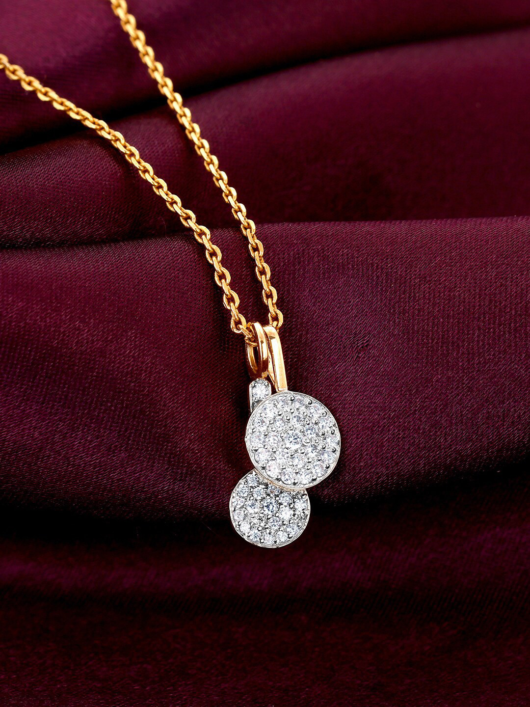 Buy GIVA 14K Yellow Gold Cheerful Cherry Diamond Pendant 1.15 Gm ...