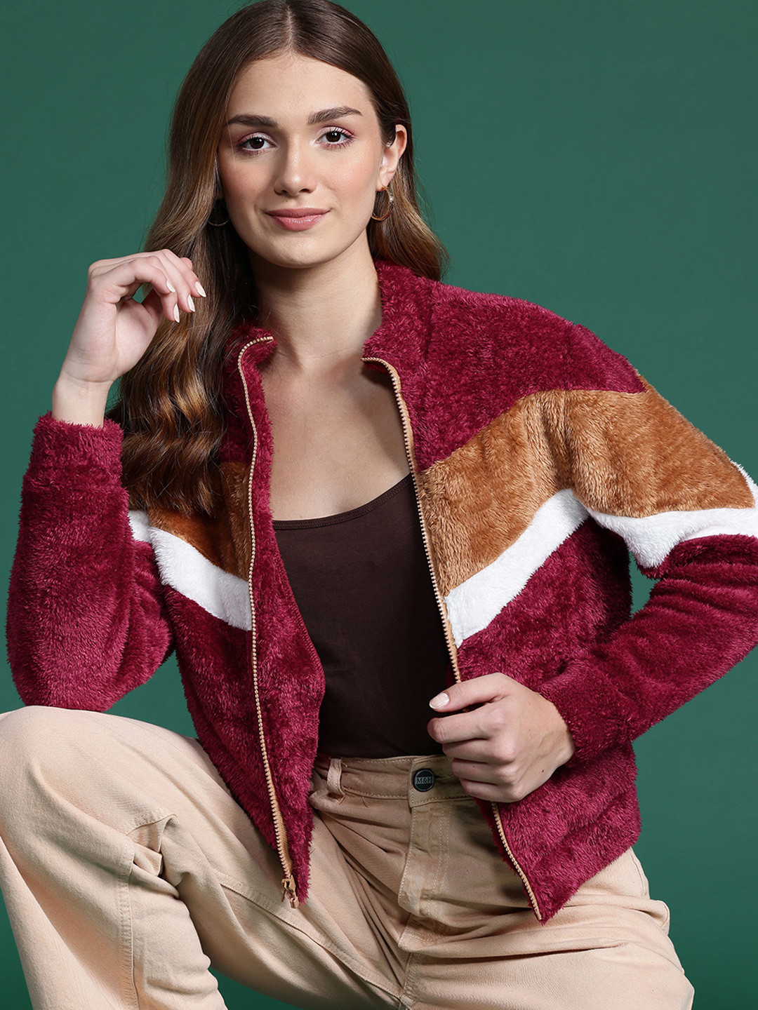 Buy DressBerry Striped Faux Fur Jacket - Jackets for Women 29275870 ...