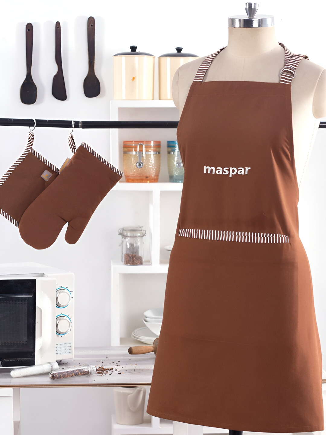 Buy MASPAR Brown Printed Cotton Aprons - Aprons for Unisex 29287948 ...
