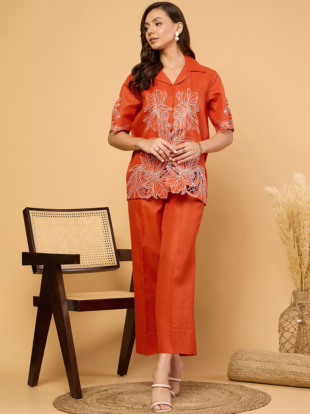 Buy Uptownie Linen Embroidered Cutwork Coord Set - Co Ords for Women ...