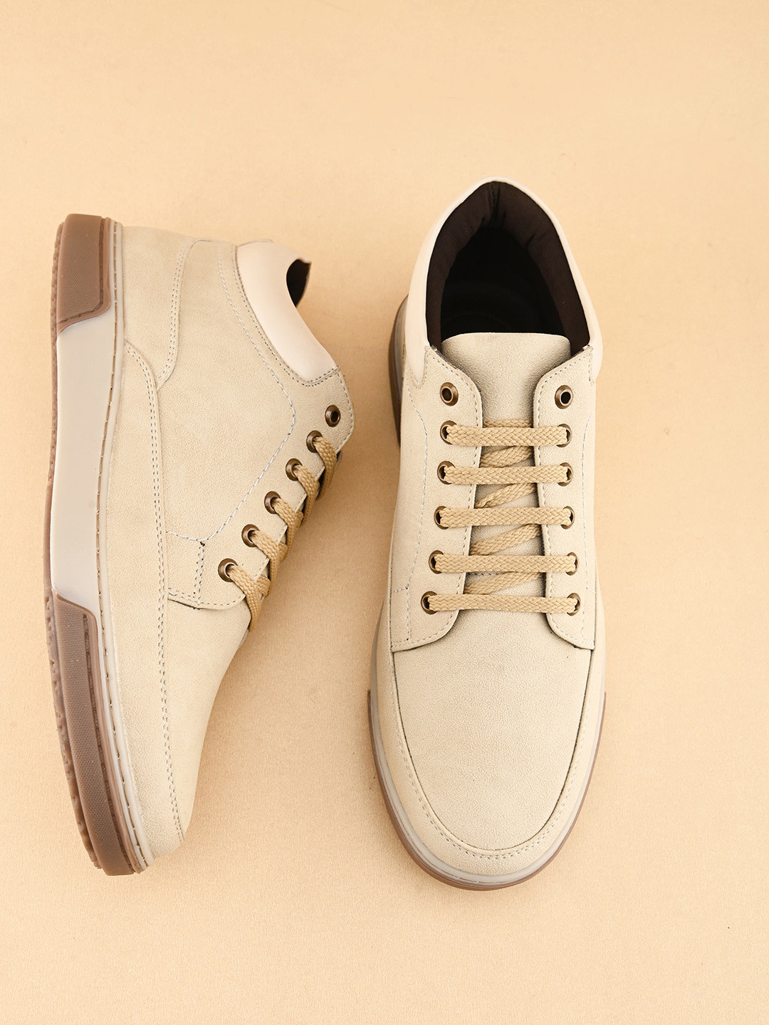 Buy The Roadster Lifestyle Co. Men Cream Coloured Round Toe Memory Foam ...