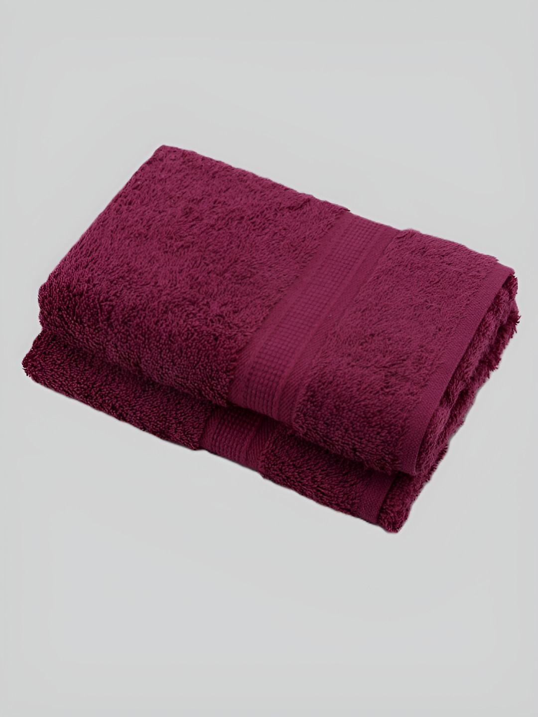 Buy BOMBAY DYEING Santino Maroon 2 Pieces 550 GSM Pure Cotton Hand ...
