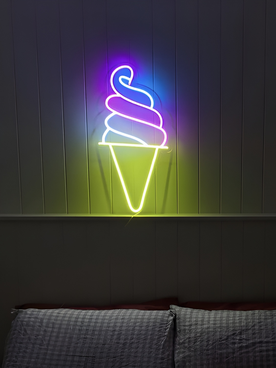 Buy The Party Planet Yellow & Blue Ice Cream Cone Shaped LED Neon ...