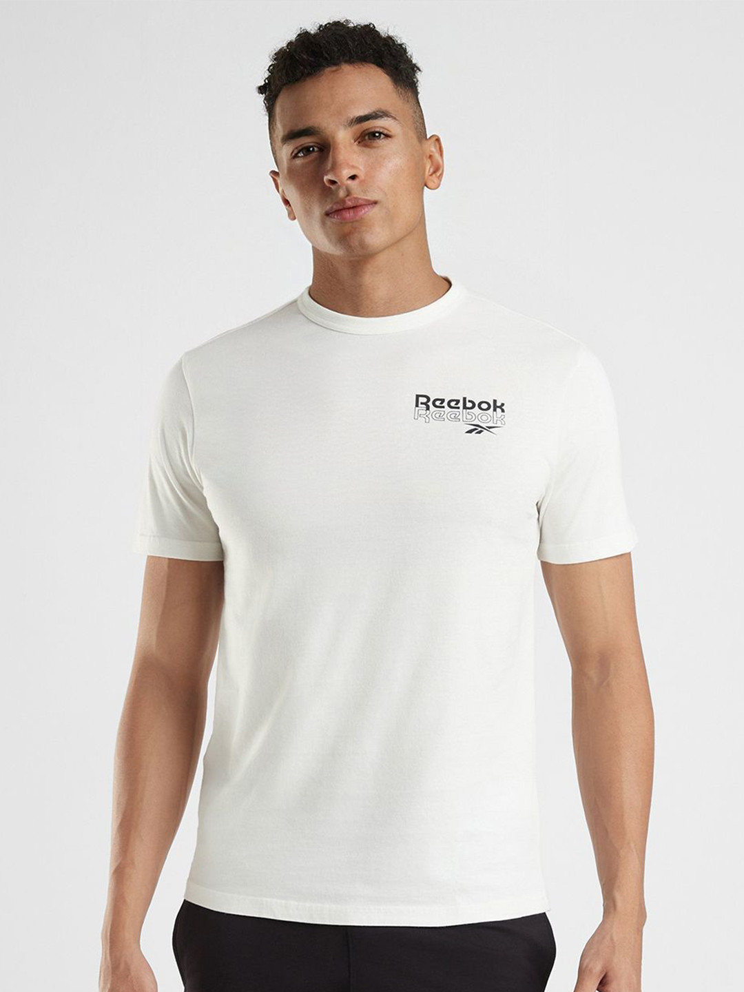 Buy Reebok Lifestyle Workout Ready Printed Pure Cotton Slim Fit T Shirt ...