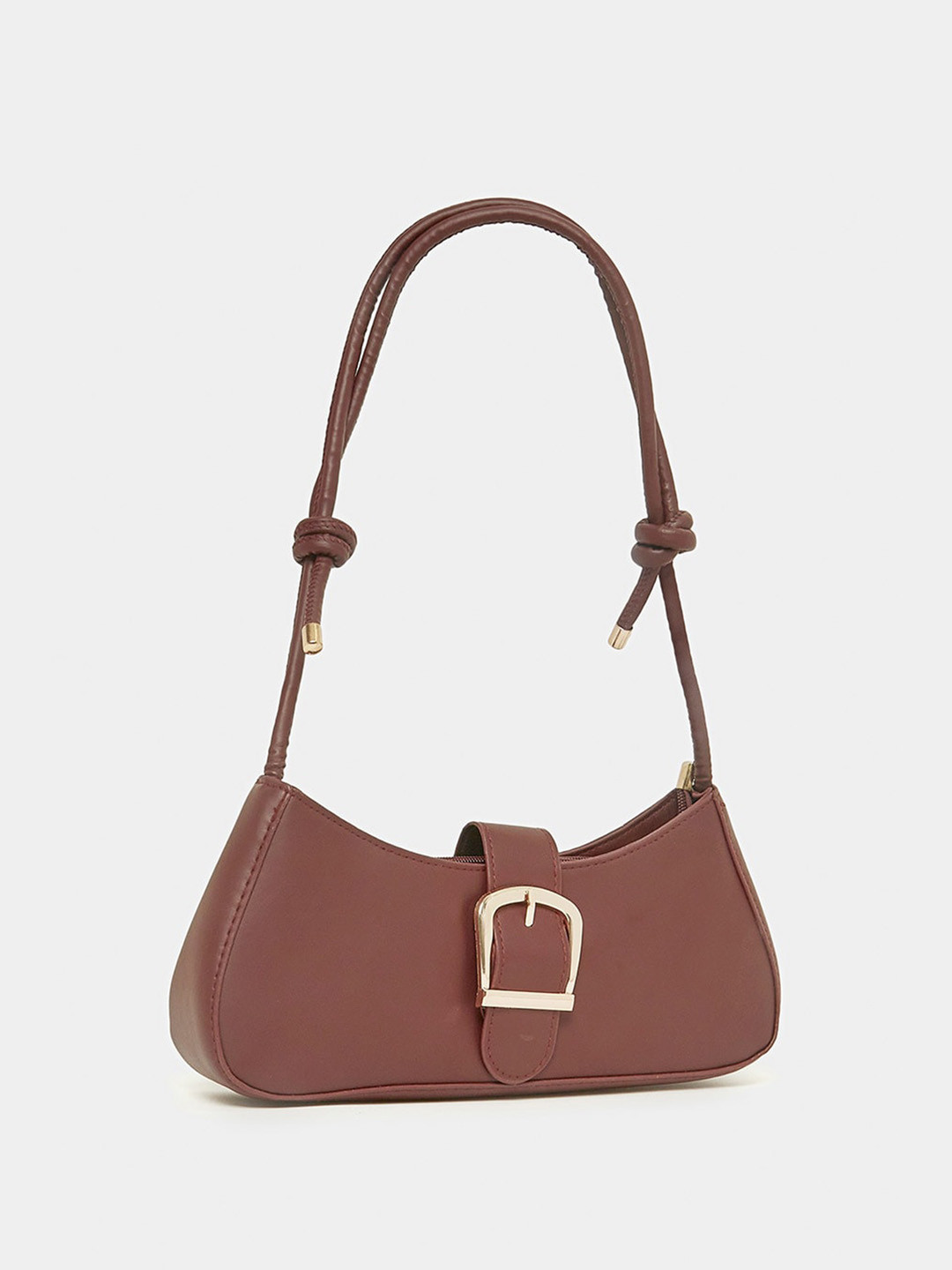Buy Styli Brown Structured Twisted Knot Satchel - Handbags for Women ...