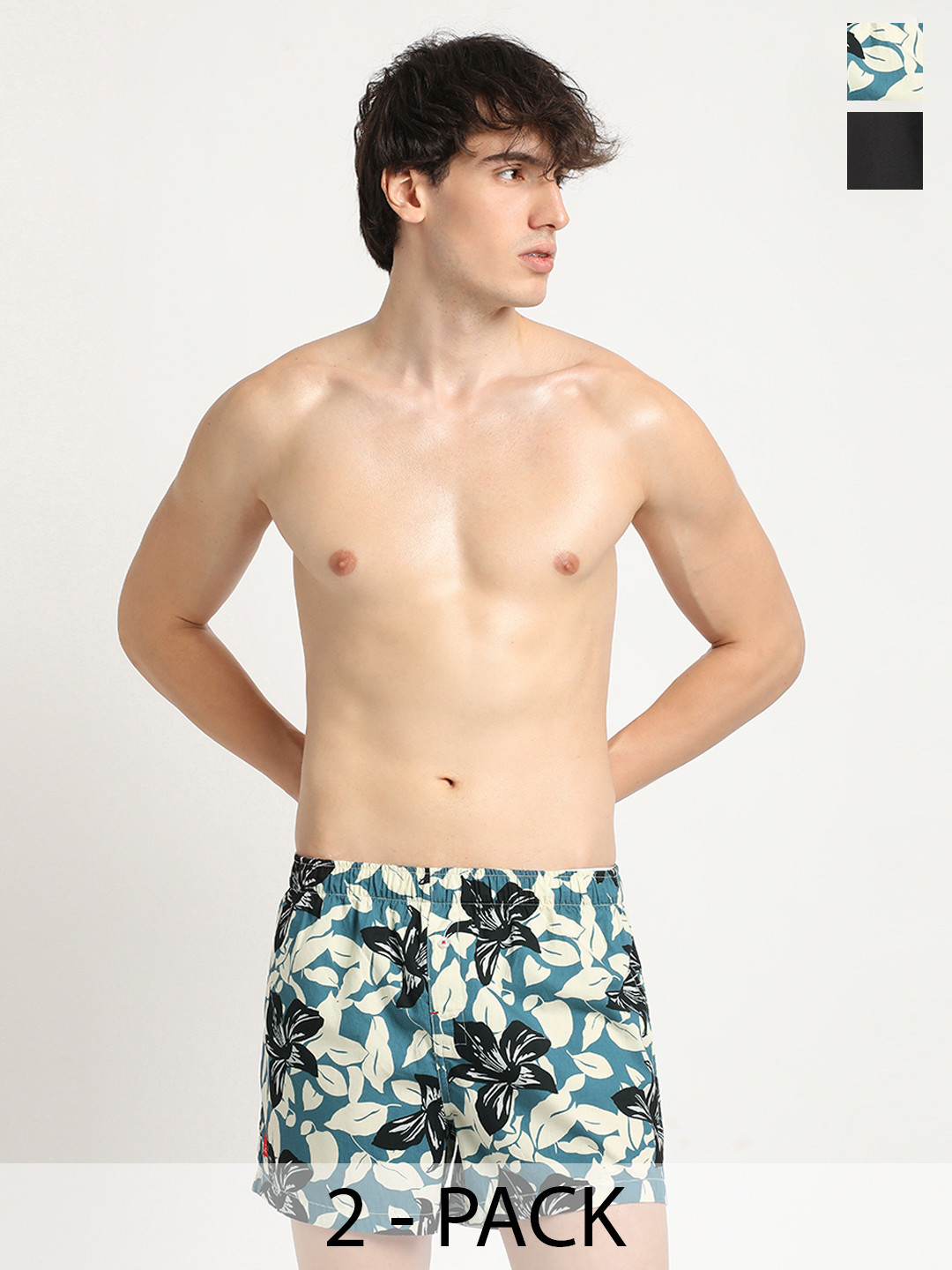 Buy THE BEAR HOUSE Pack Of 2 Assorted Printed Pure Cotton Boxers BOX ...