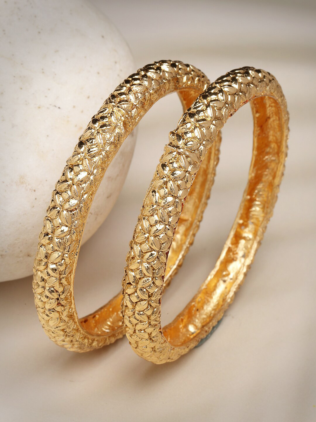 Buy NVR Women Set Of 2 Gold Plated Traditional Bangles - Bangle for ...