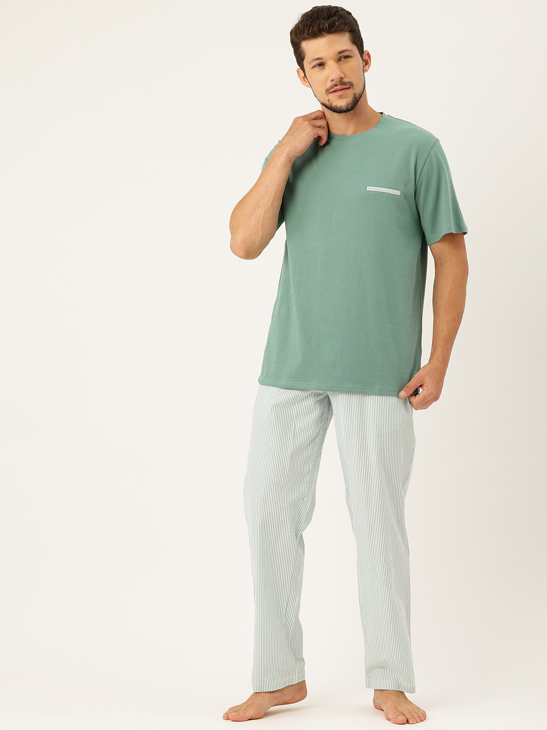 Buy ETC Men Striped Pure Cotton Night Suit - Night Suits for Men ...