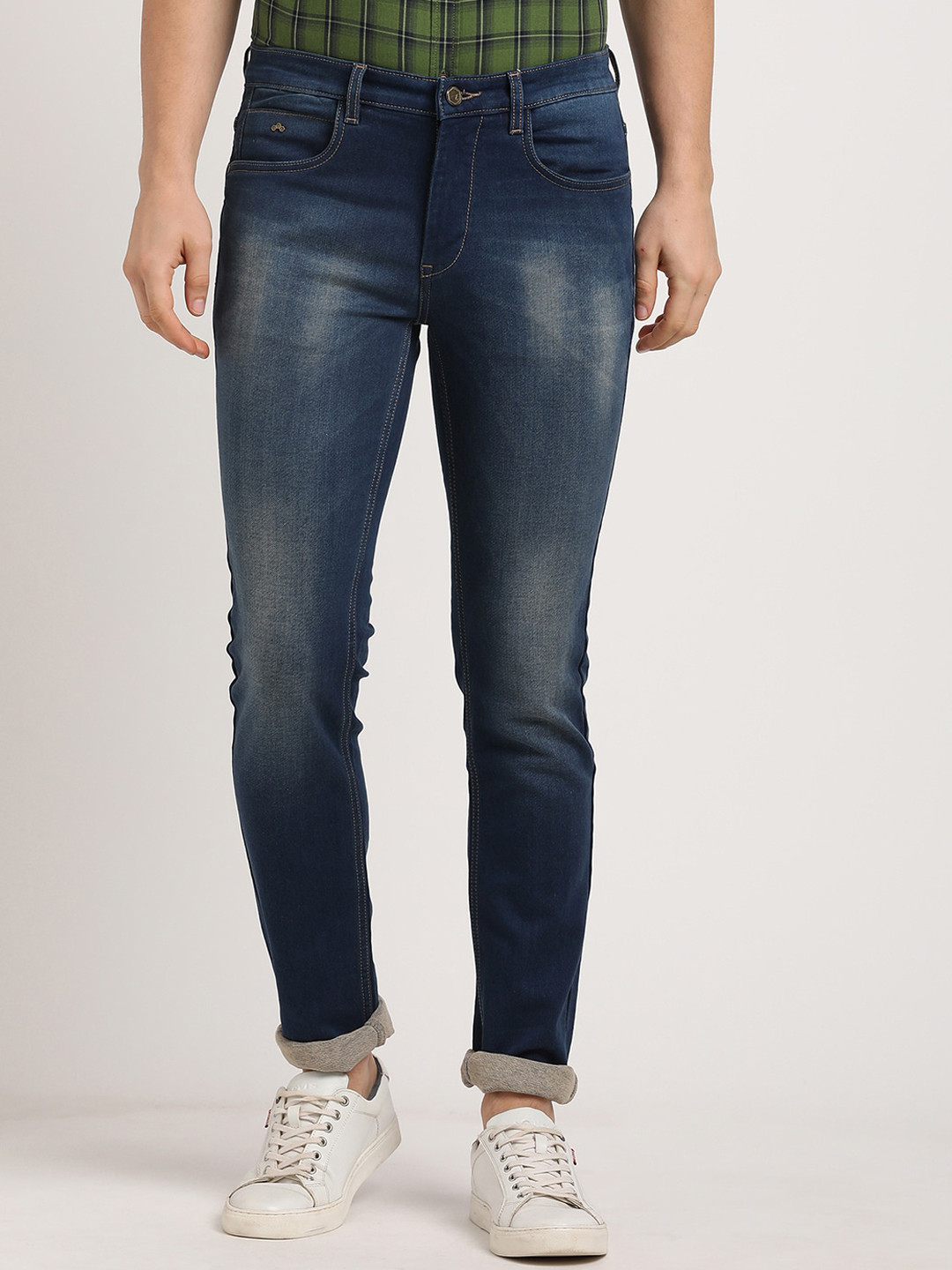 Buy Turtle Men Narrow Tapered Fit Clean Look Mid Rise Heavy Fade ...