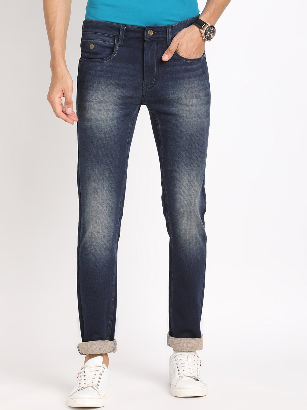 Buy Turtle Men Narrow Tapered Fit Clean Look Mid Rise Heavy Fade ...