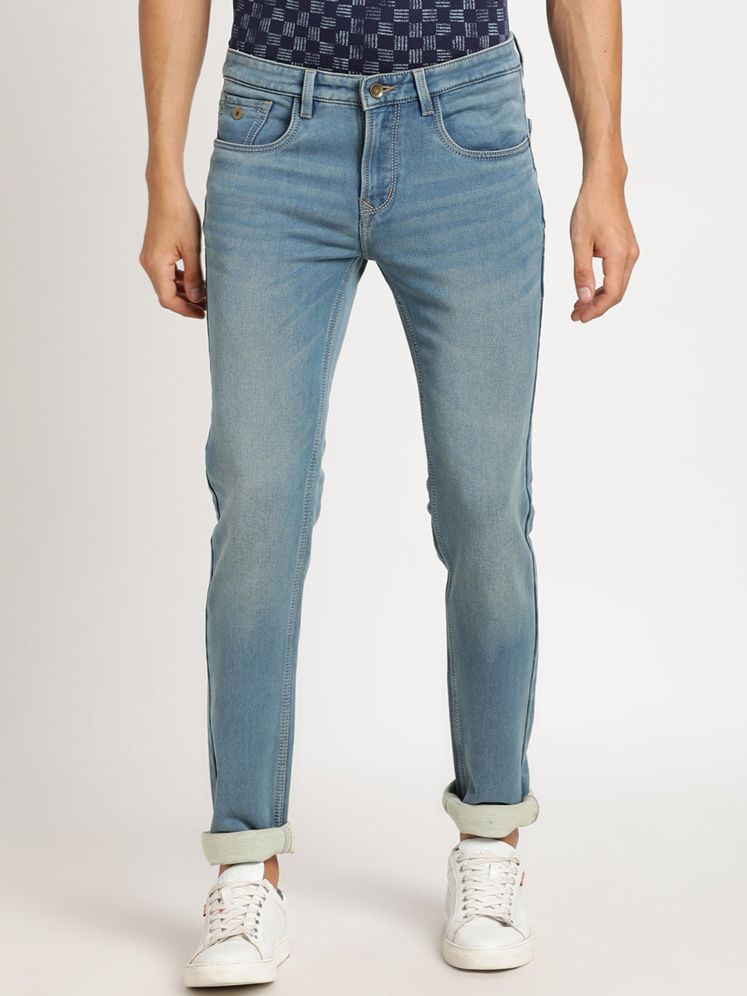 Buy Turtle Men Narrow Tapered Fit Heavy Fade Stretchable Jeans - Jeans ...