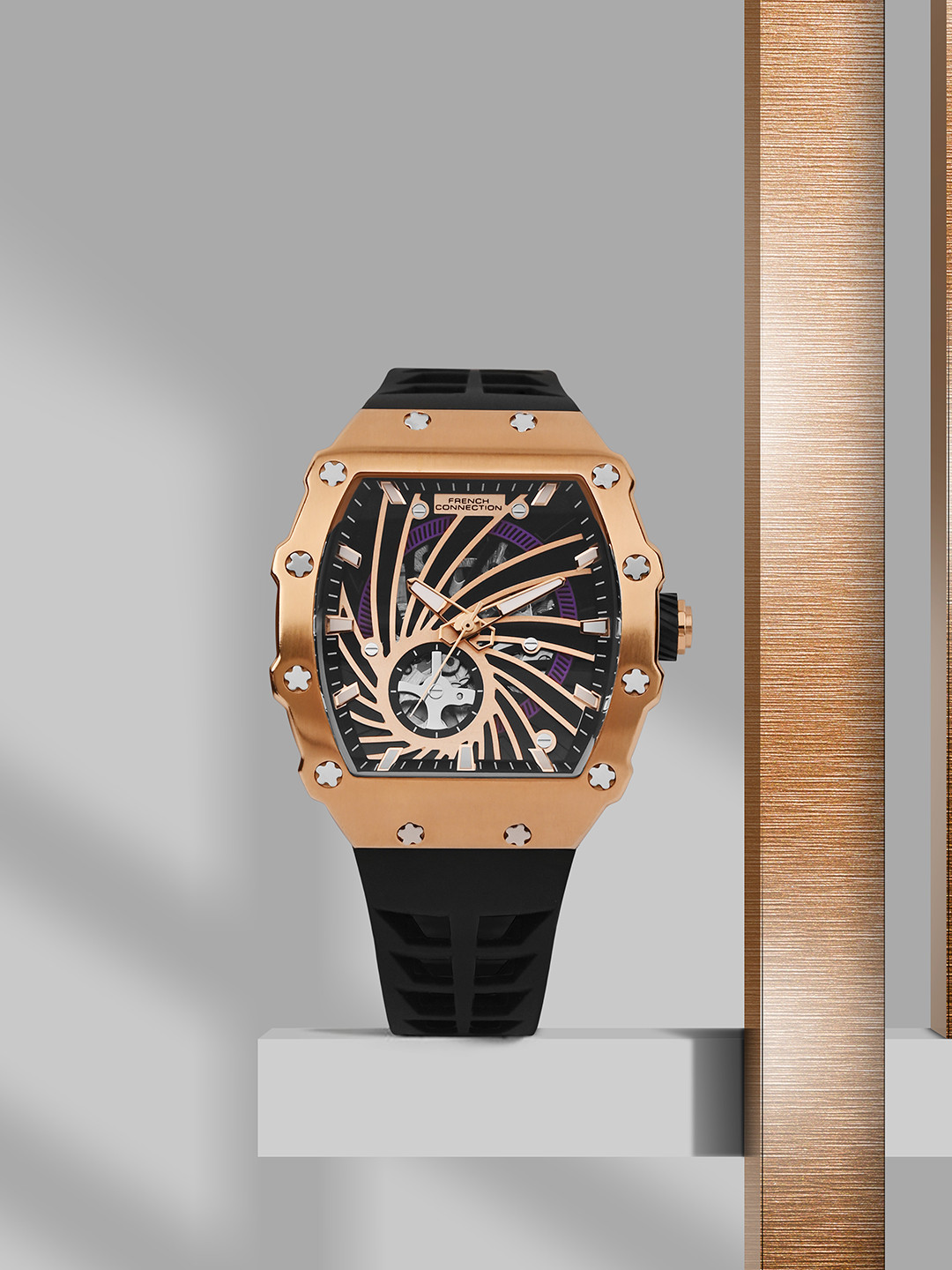 Buy French Connection Men Embellished Dial & Bracelet Style Straps ...