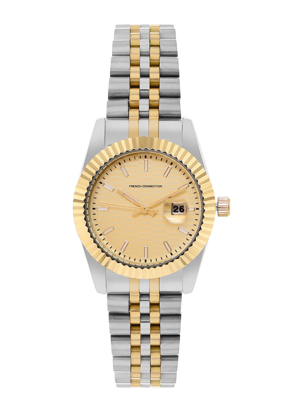 Buy French Connection Women Embellished Bracelet Style Straps Analogue ...