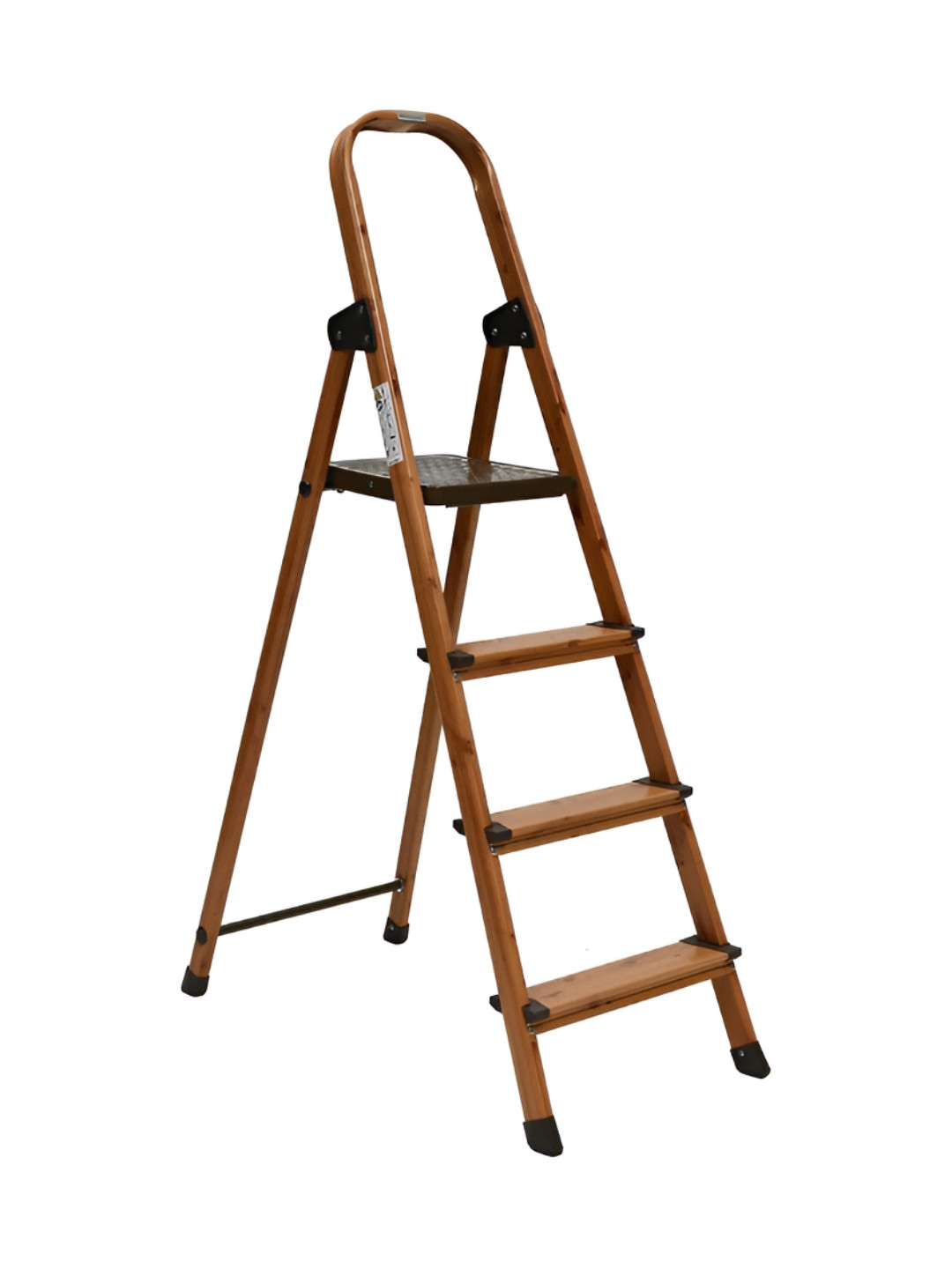 Buy Athome By Nilkamal Brown 4 Steps Wooden Finished Foldable Ladder ...