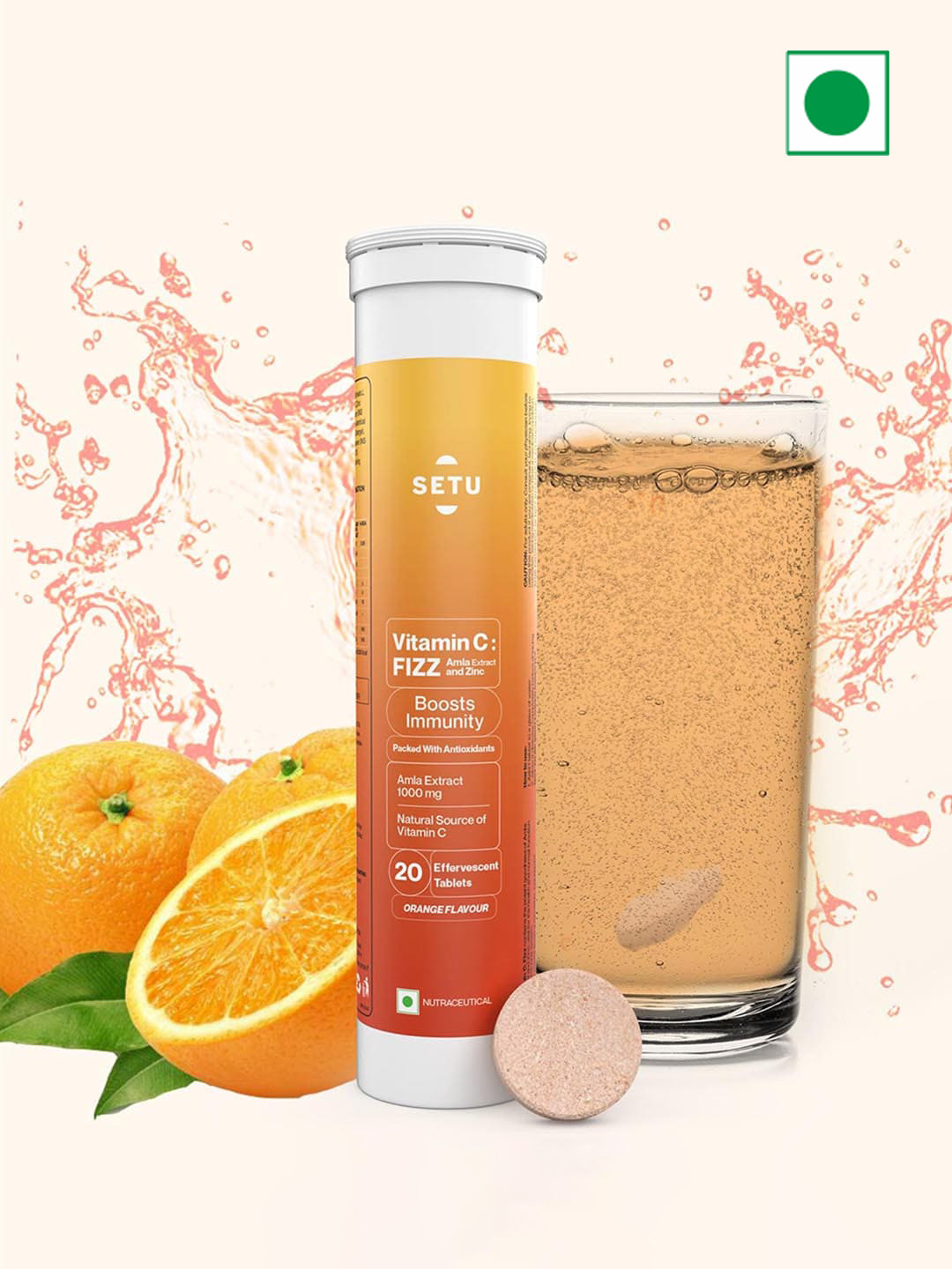 Buy SETU Set Of 8 Vitamin C Fizz Tablets 20 Tablets Each Orange Flavor ...