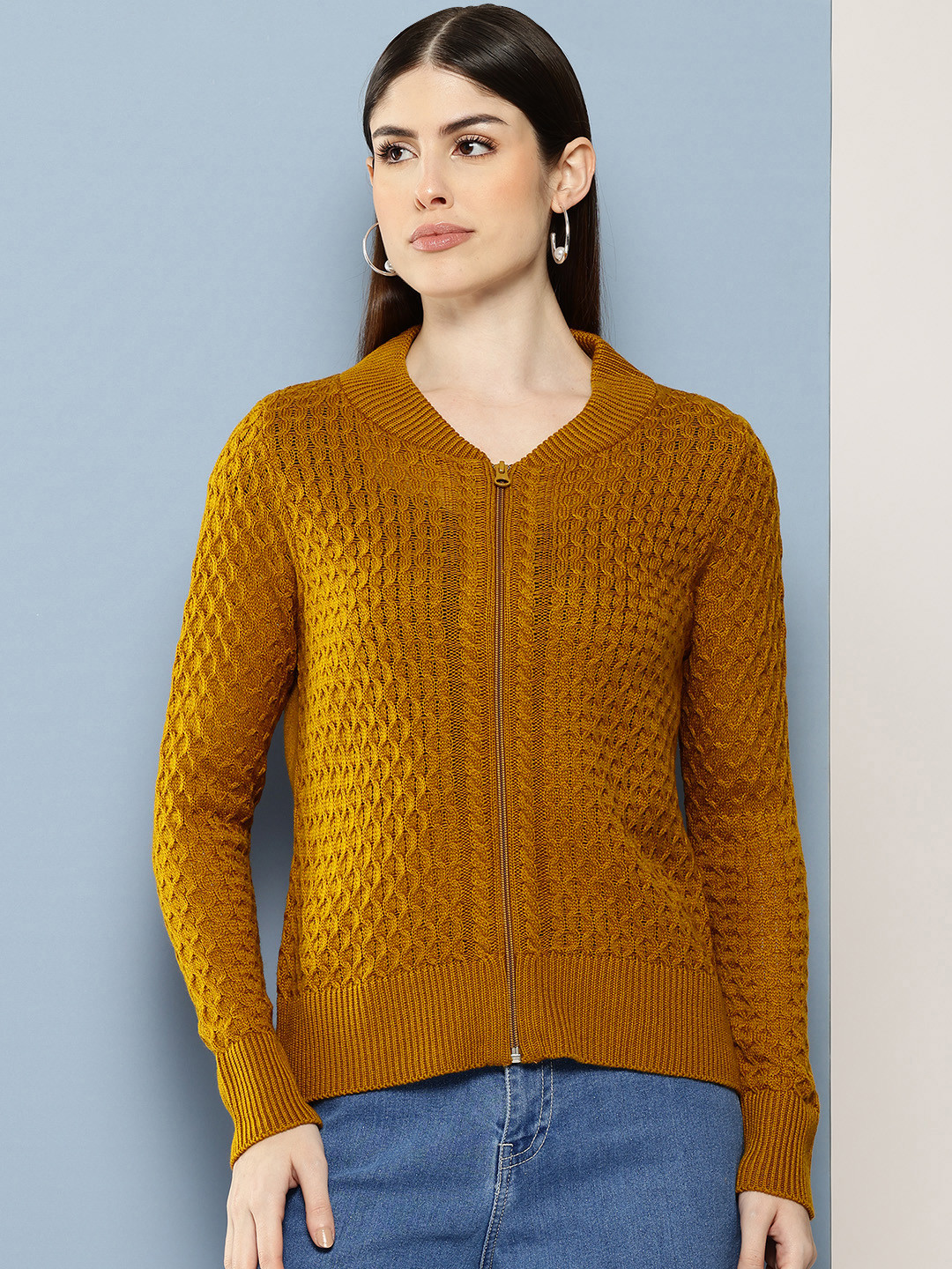 Buy Chemistry Cable Knit Pure Acrylic Cardigan - Sweaters for Women ...