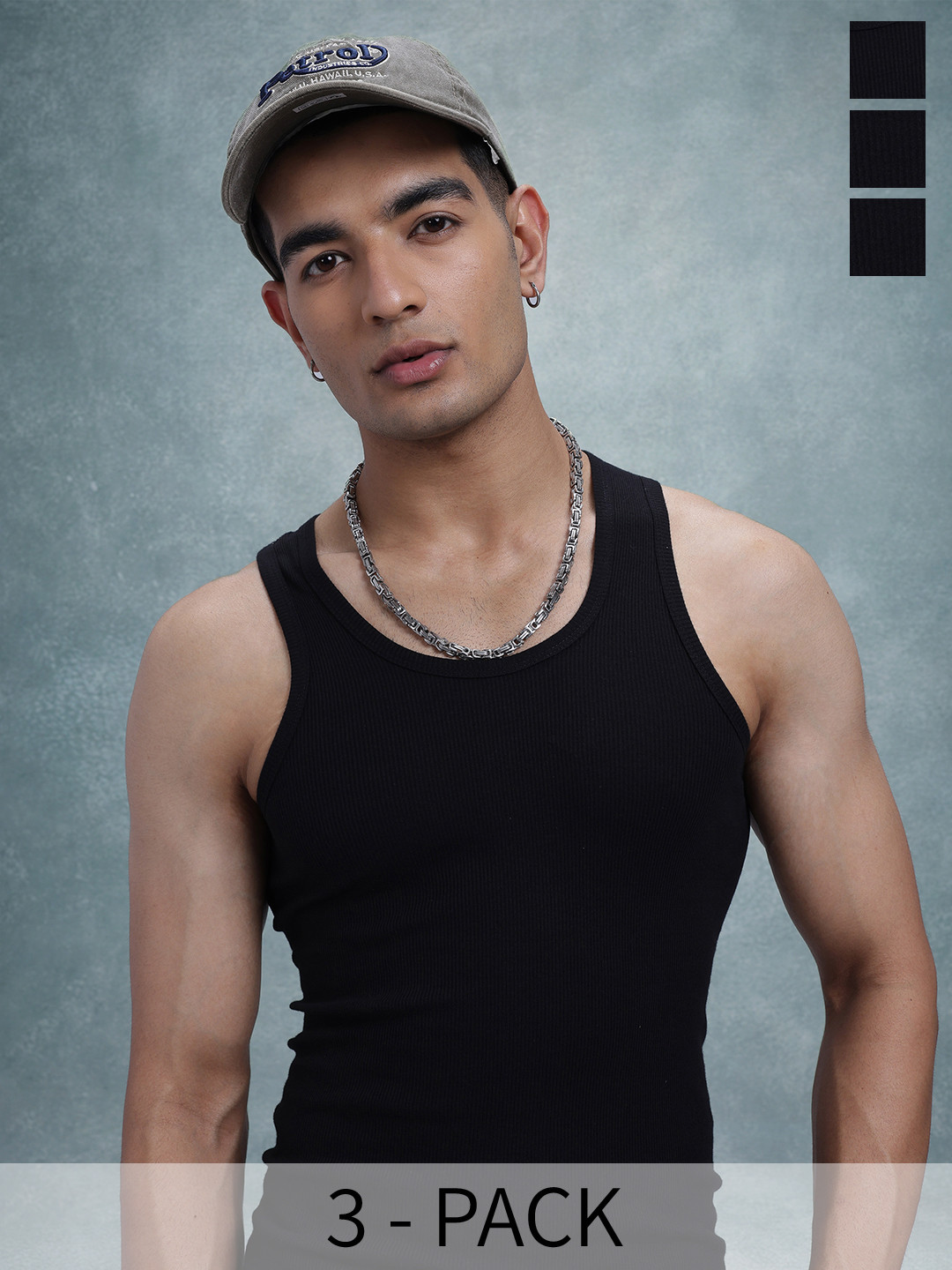 Buy The Roadster Life Co. Pack Of 3 Pure Cotton Innerwear Vests ...