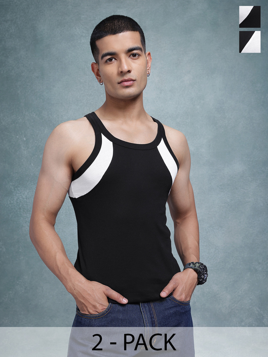 Buy The Roadster Life Co. Men Pack Of 2 Innerwear Vests - Innerwear Vests for Men 29331124 | Myntra