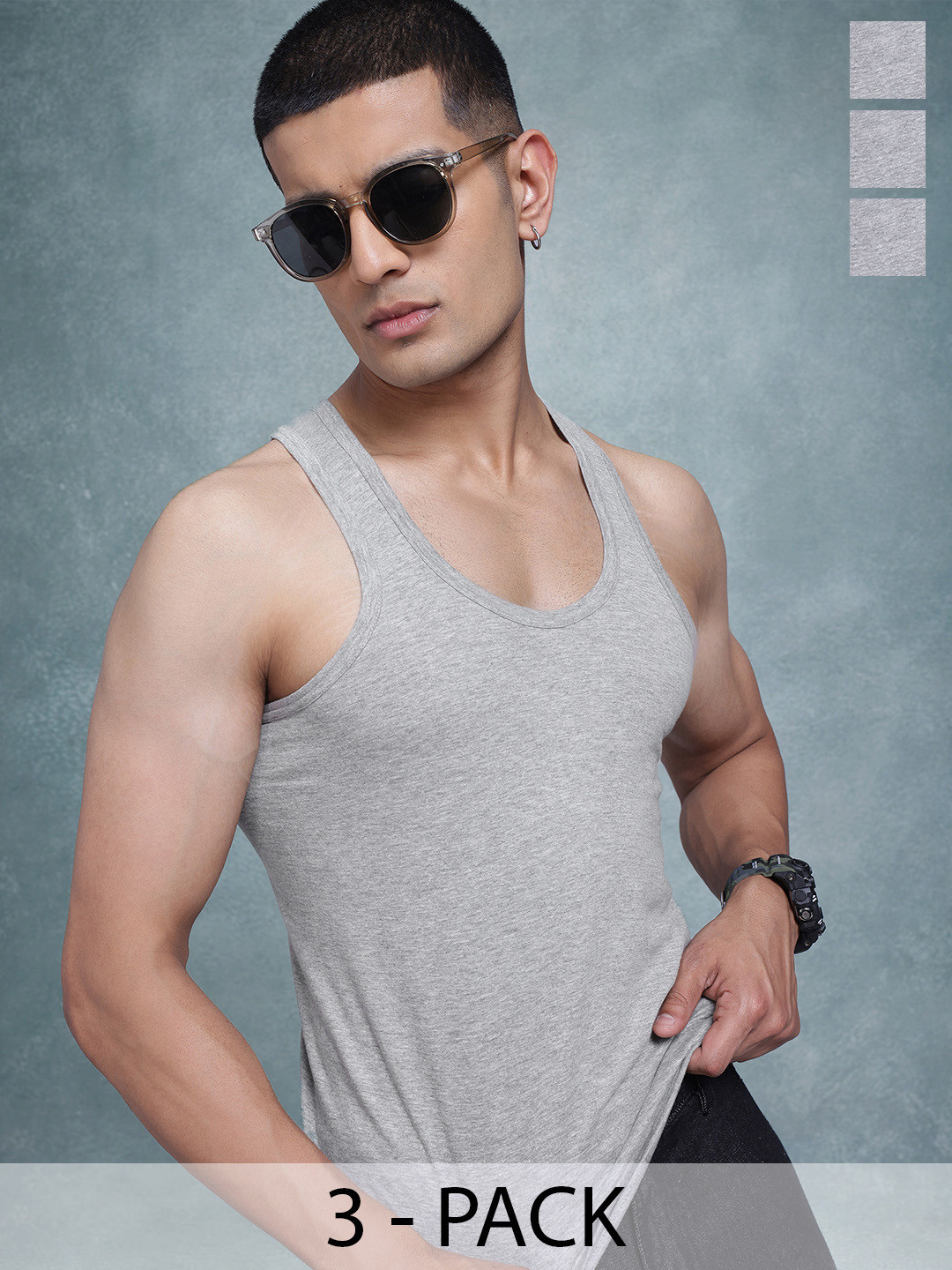 Buy The Roadster Life Co. Men Pack Of 3 Innerwear Vests - Innerwear Vests for Men 29331128 | Myntra