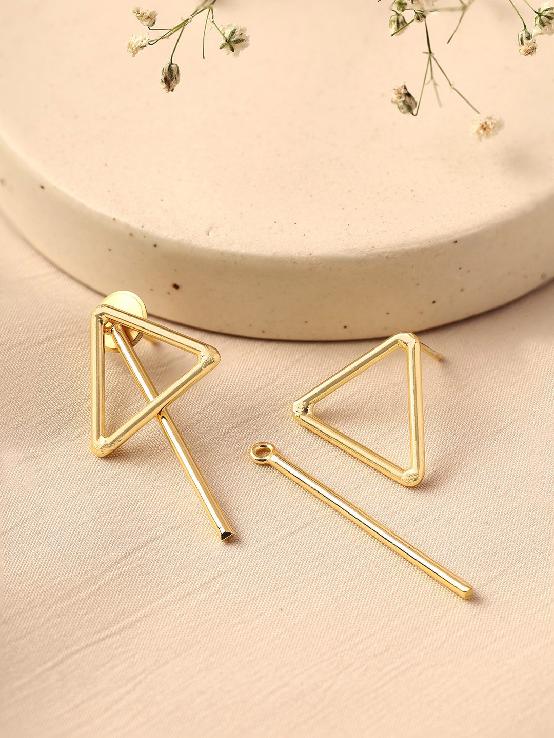 Buy Priyaasi Gold Plated Triangular Studs - Earrings for Women 29335024 | Myntra