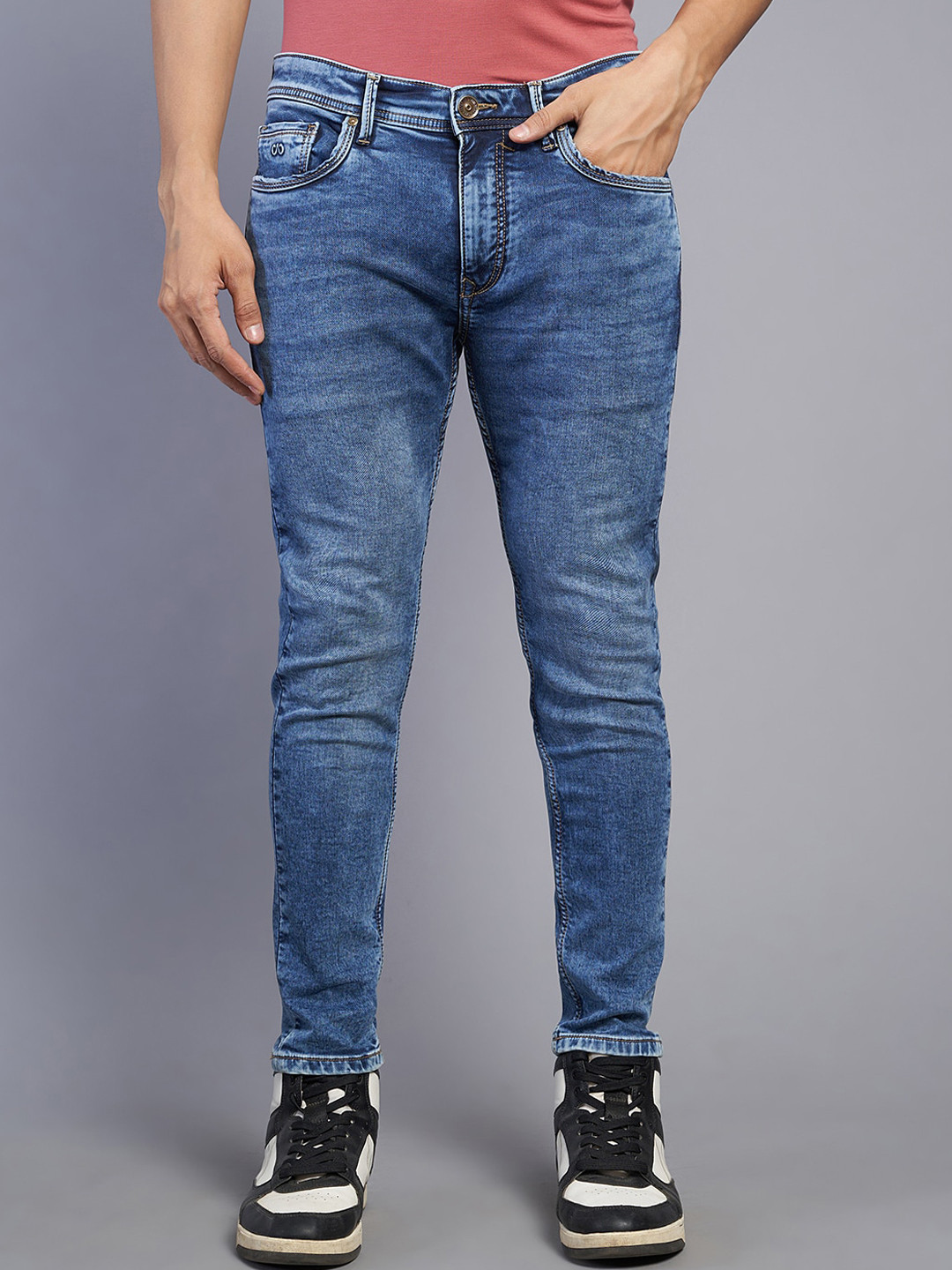 Buy JADE BLUE Men Slim Fit Clean Look Heavy Fade Cotton Jeans - Jeans ...