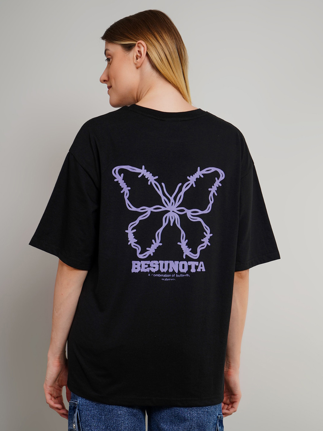 Buy ABSOLUTE DEFENSE Typography Printed Pure Cotton Oversized T Shirt ...