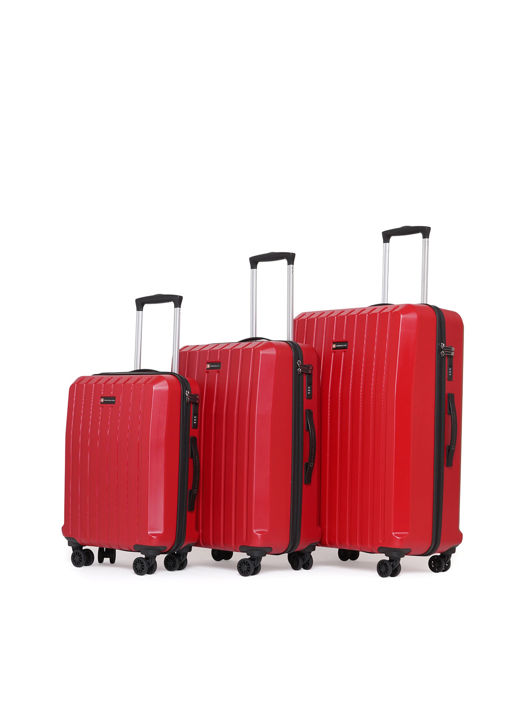 Buy SWISS MILITARY Set Of 3 Textured Hard Sided Trolley Bags - Trolley ...