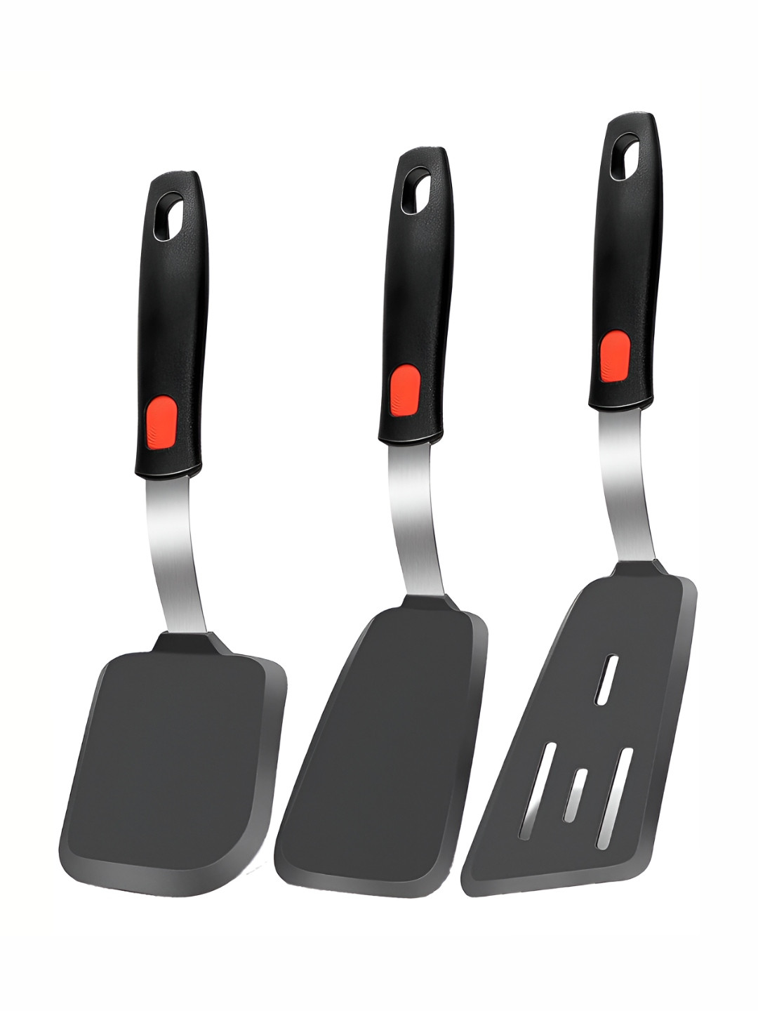 Buy P Plus International Black 3 Pieces Stainless Steel Cooking Spatula ...