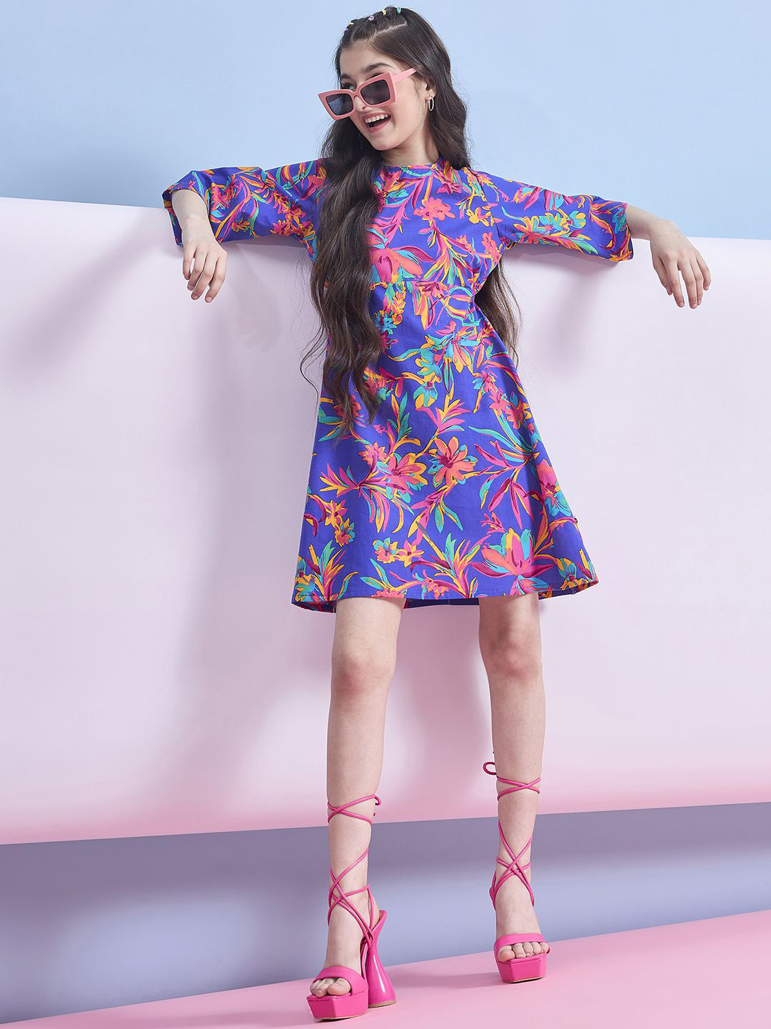 Buy Stylo Bug Girls Floral Printed Fit & Flare Dress - Dresses for ...