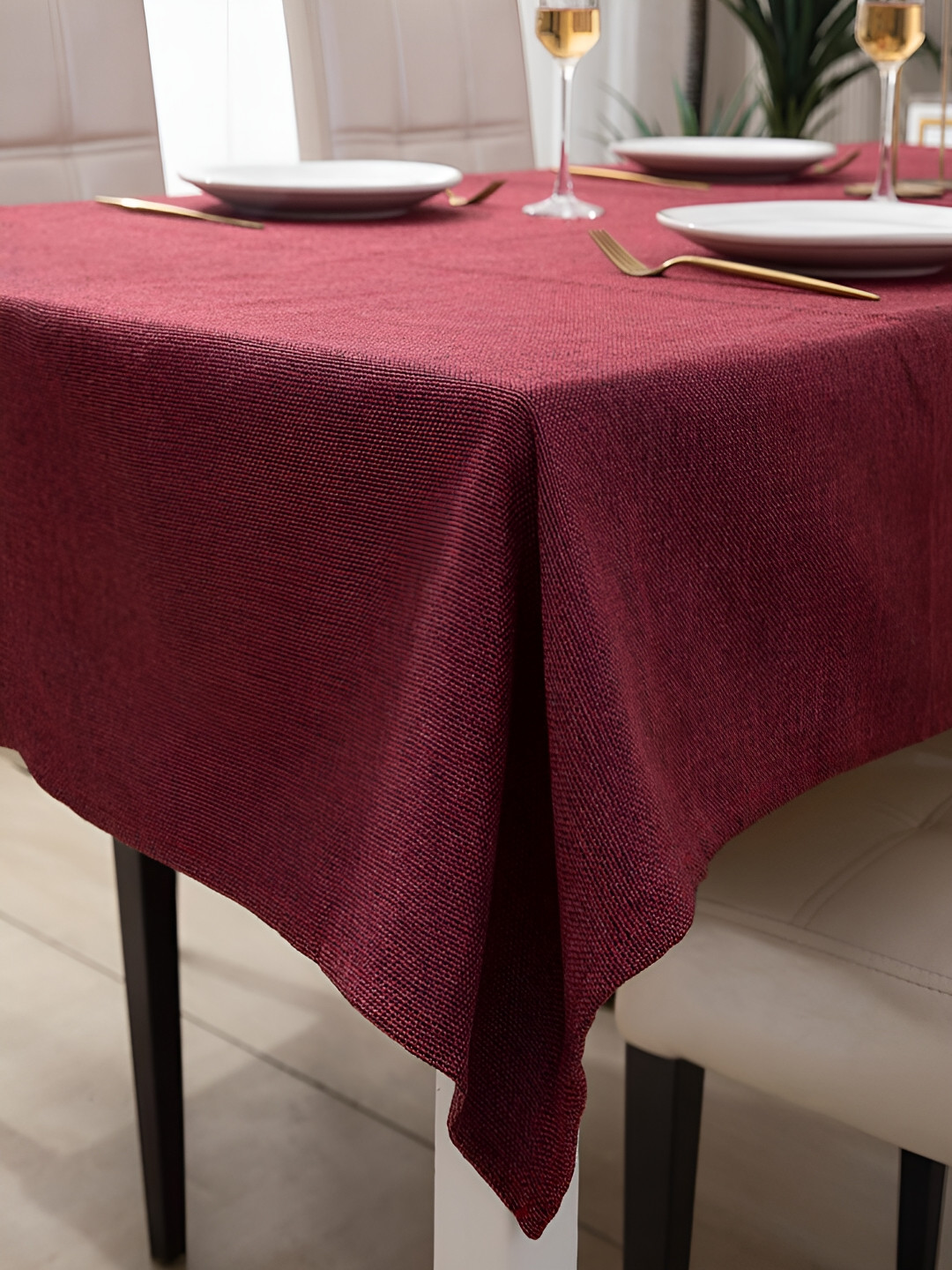 Buy HOKIPO Red 2 Seater Rectangular Table Cover - Table Covers for ...