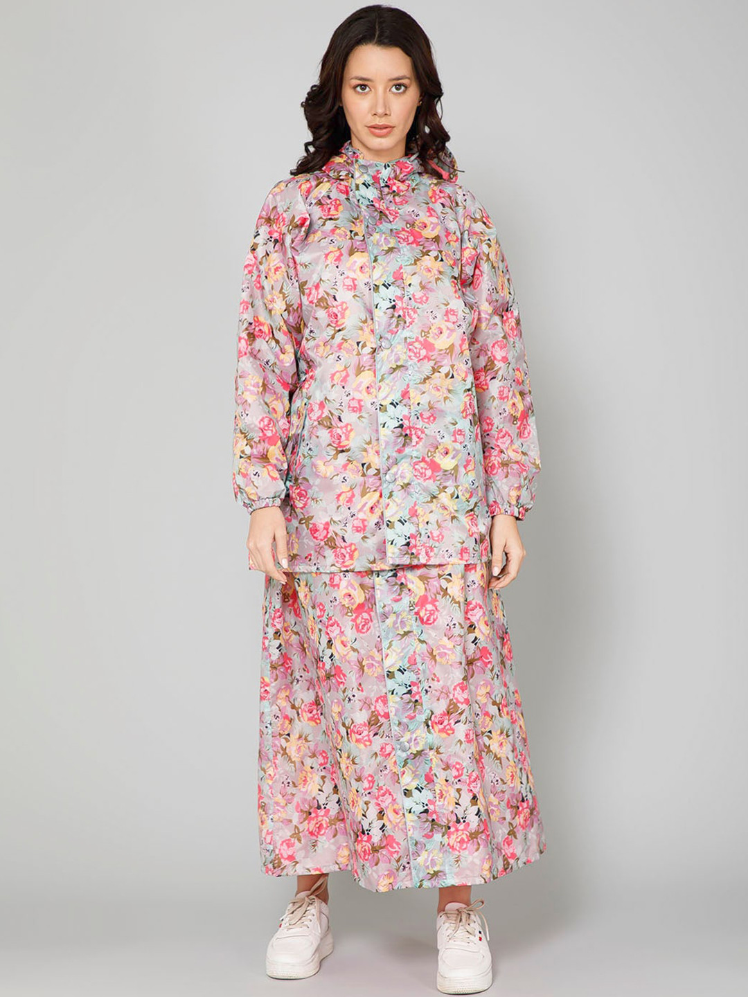 Buy THE CLOWNFISH Floral Printed Attached Hood Rain Suit - Rain Suit ...
