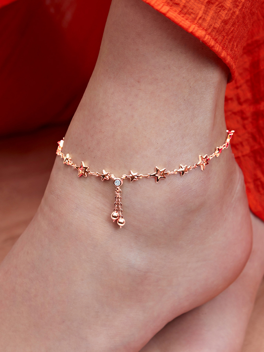 Buy MINUTIAE Rose Gold Plated Crystals Anklet - Anklet for Women 29371846 | Myntra