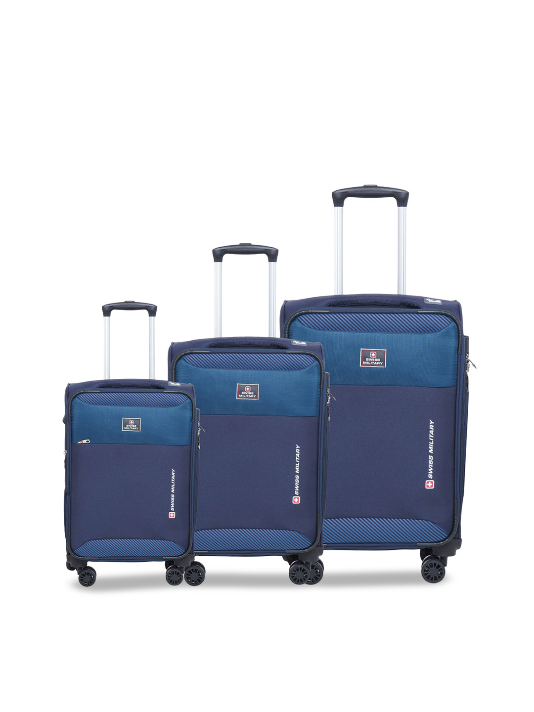 Buy SWISS MILITARY Set Of 3 Textured Trolley Bags - Trolley Bag for ...