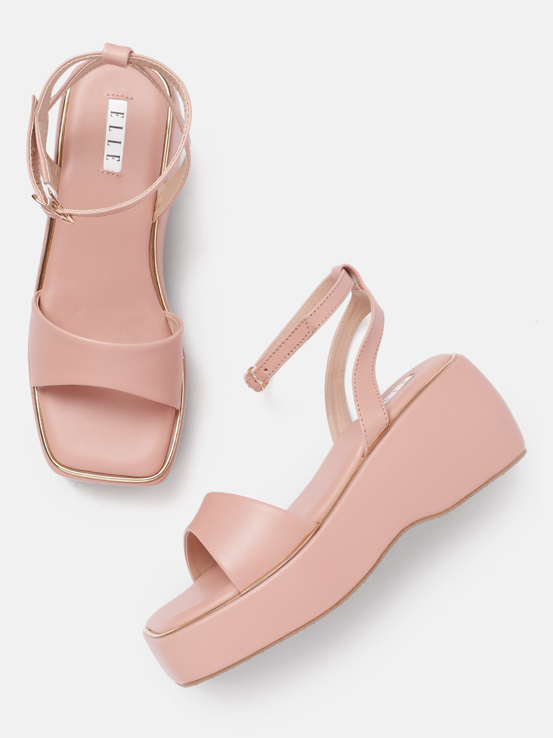 Buy ELLE Ankle Loop Wedge Heel - Heels for Women 29377554 | Myntra
